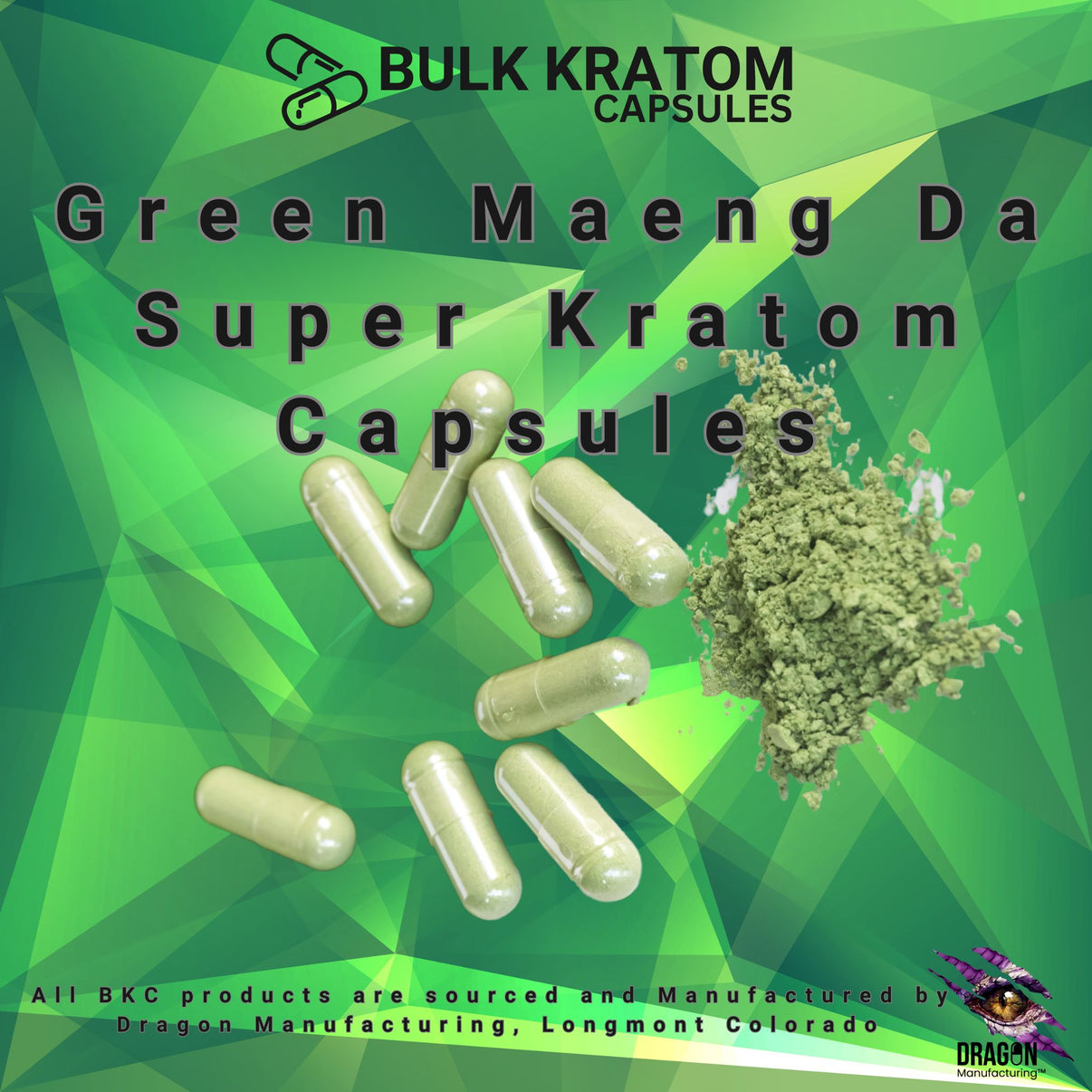 1kg Green Maeng Da Super Kratom Capsules – BKC